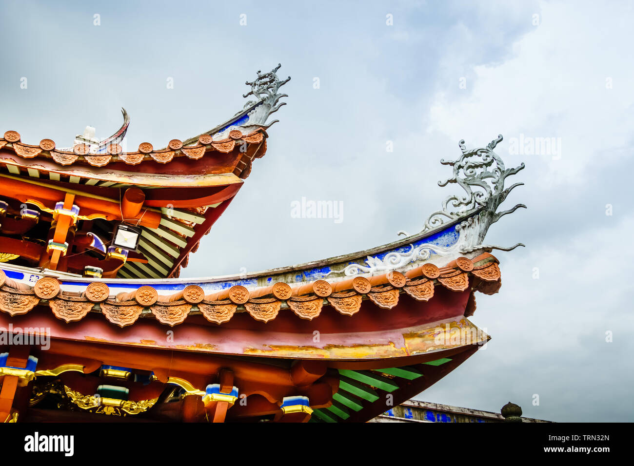 Singapore - Dec 18, 2018: Famous Lian Shan Shuang Lin Temple in Toa ...