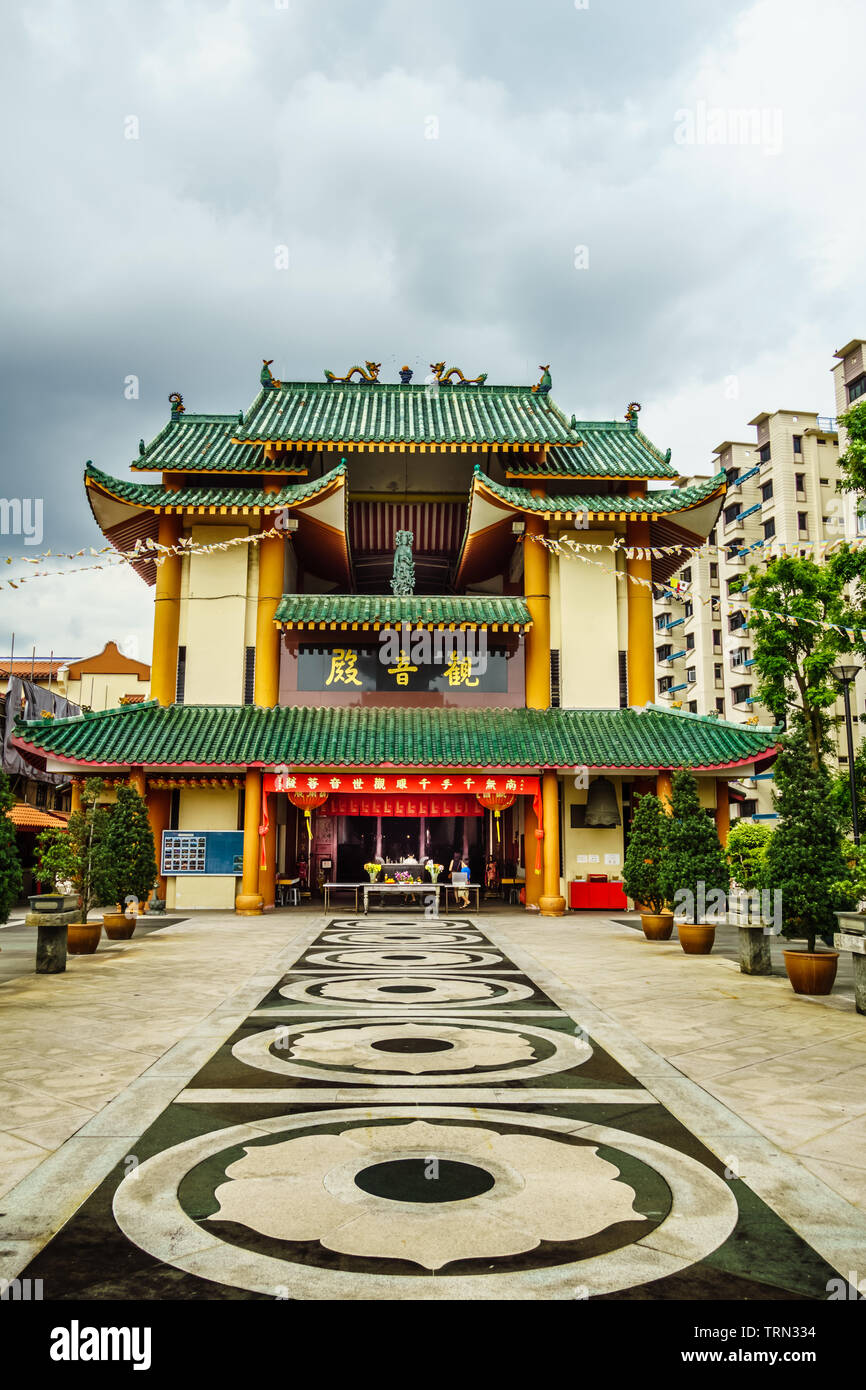 Singapore - Dec 18, 2018: Famous Lian Shan Shuang Lin Temple in Toa ...