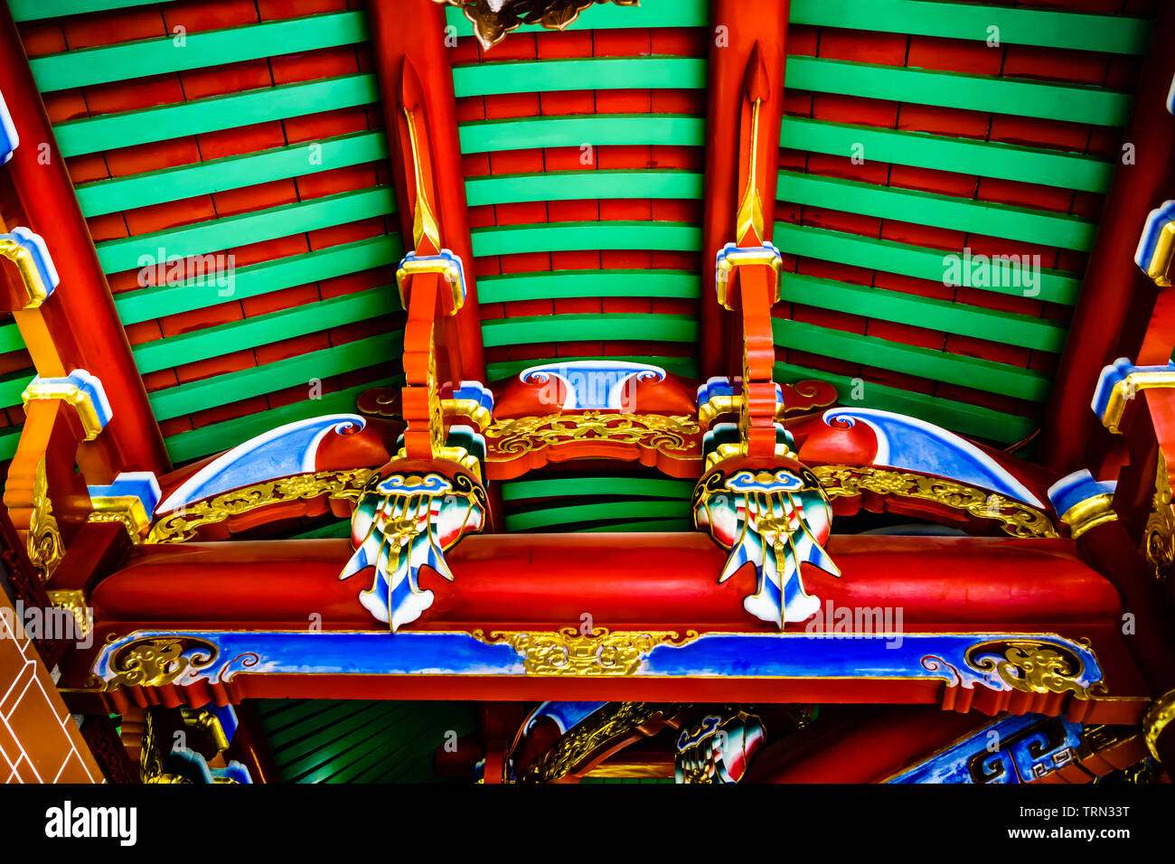 Singapore - Dec 18, 2018: Famous Lian Shan Shuang Lin Temple in Toa ...