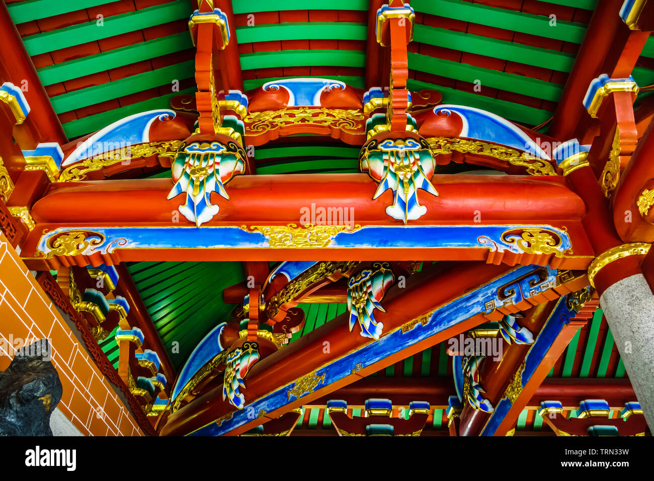 Singapore - Dec 18, 2018: Famous Lian Shan Shuang Lin Temple in Toa ...