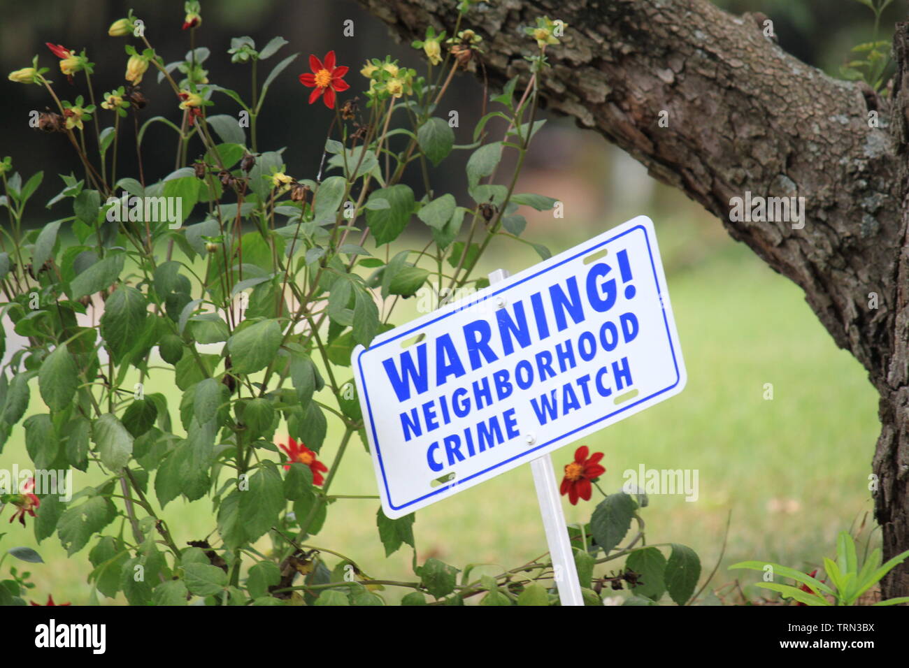 Crime watch sign hi-res stock photography and images - Alamy