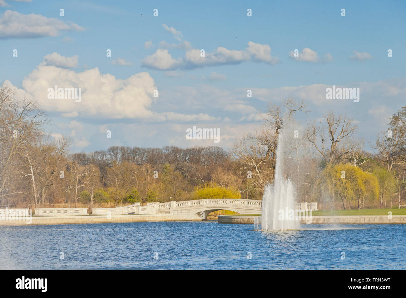 Weeping willow tree fountain light hi-res stock photography and images ...