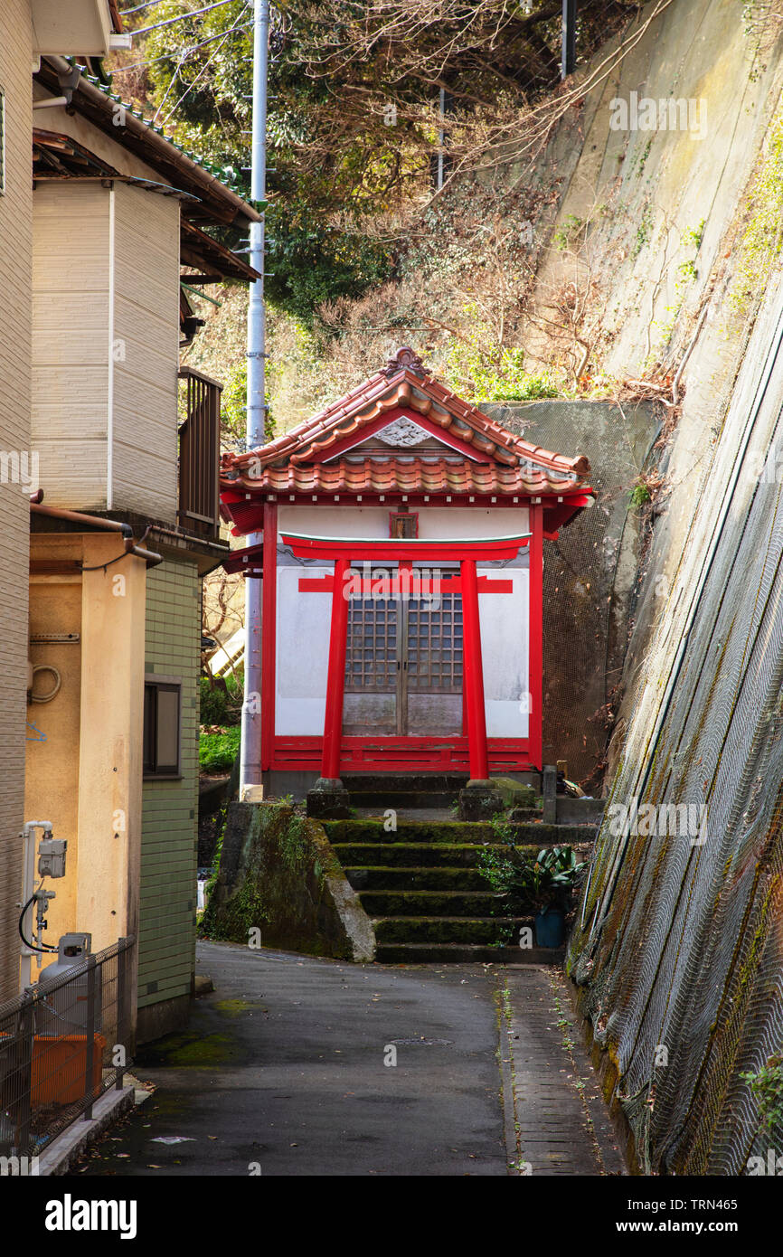Asia, Japan, Honshu, Shizuoka prefecture, Izu Hanto, Heda, Torii gate ...