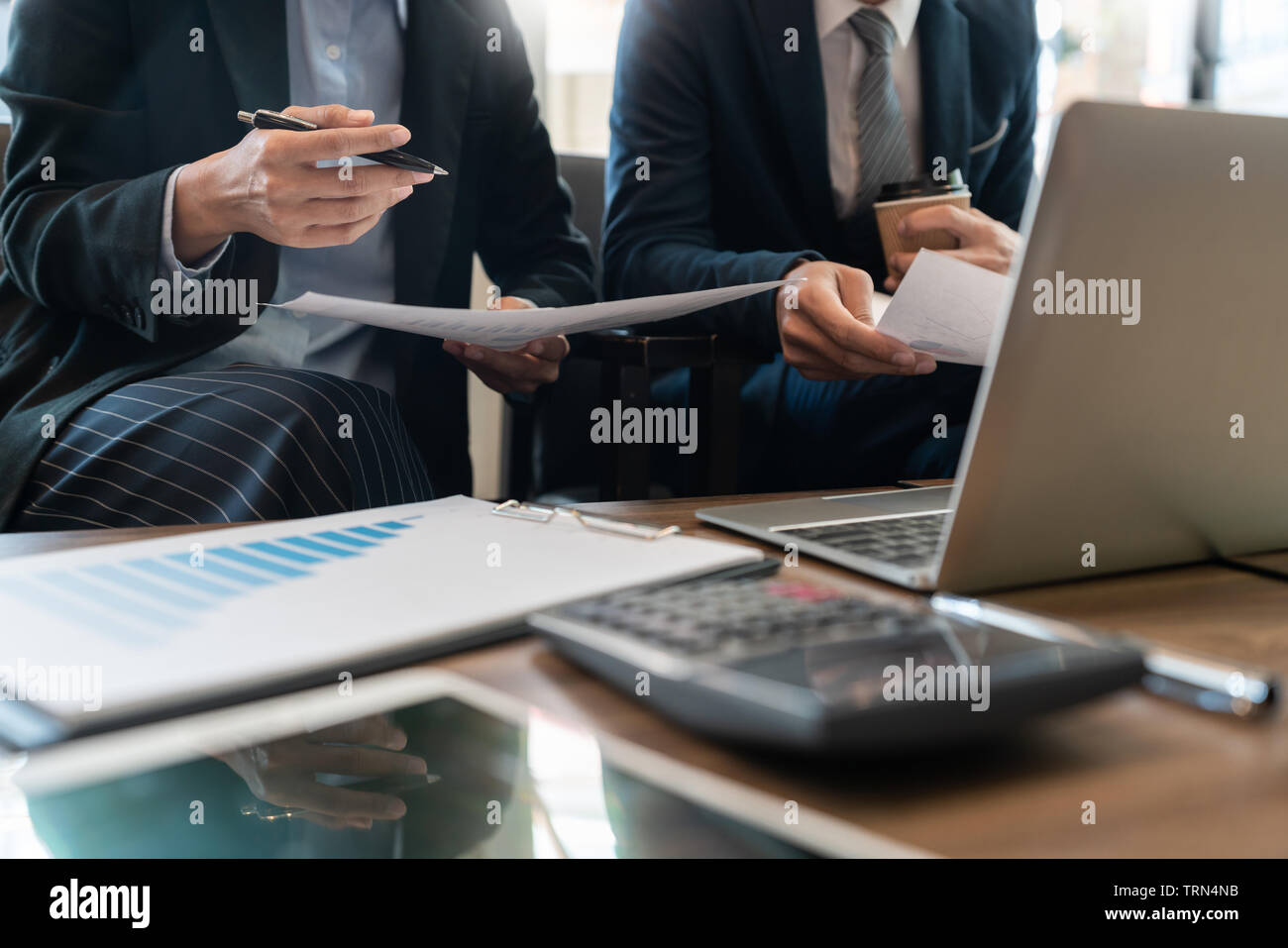 business people and coworker colleagues discussing explanations about ...