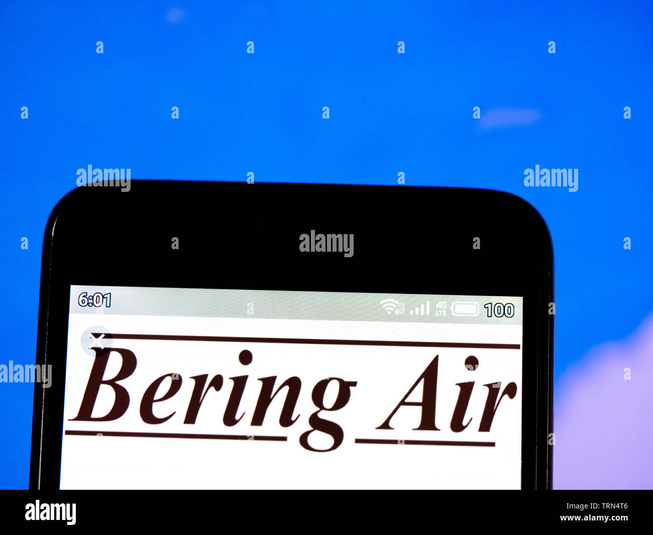 In this photo illustration the Bering Air logo is seen displayed on a ...