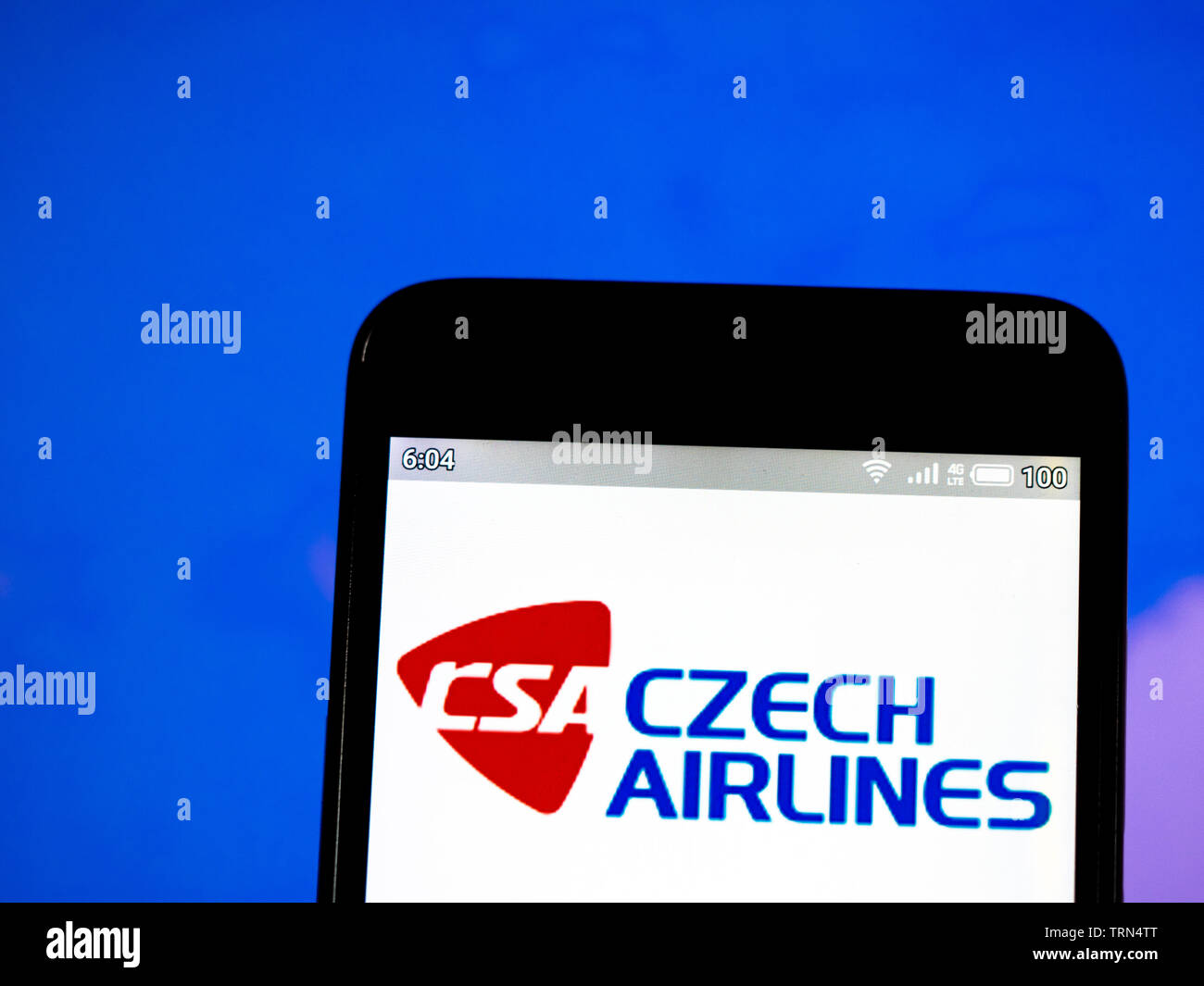 In this photo illustration the Czech Airlines logo is seen displayed on ...