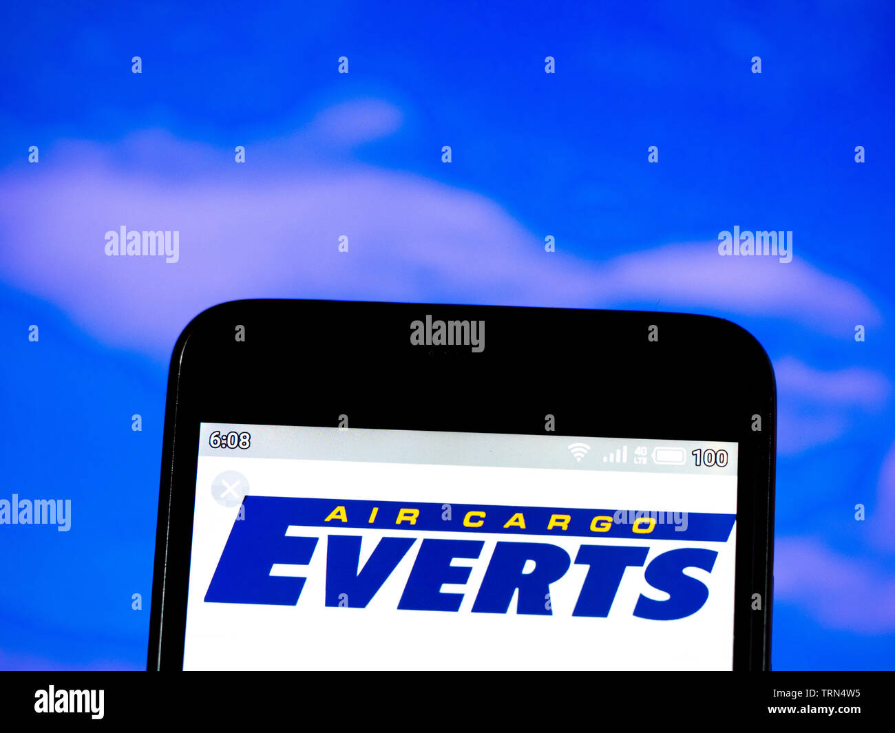 In this photo illustration the Everts Air logo is seen displayed on a ...