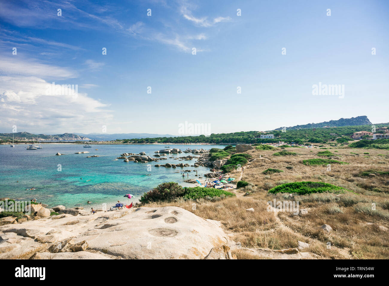 Zia Culumba Beach. Sardinia. Capo Testa. Italy. Top View to Sea Stock ...