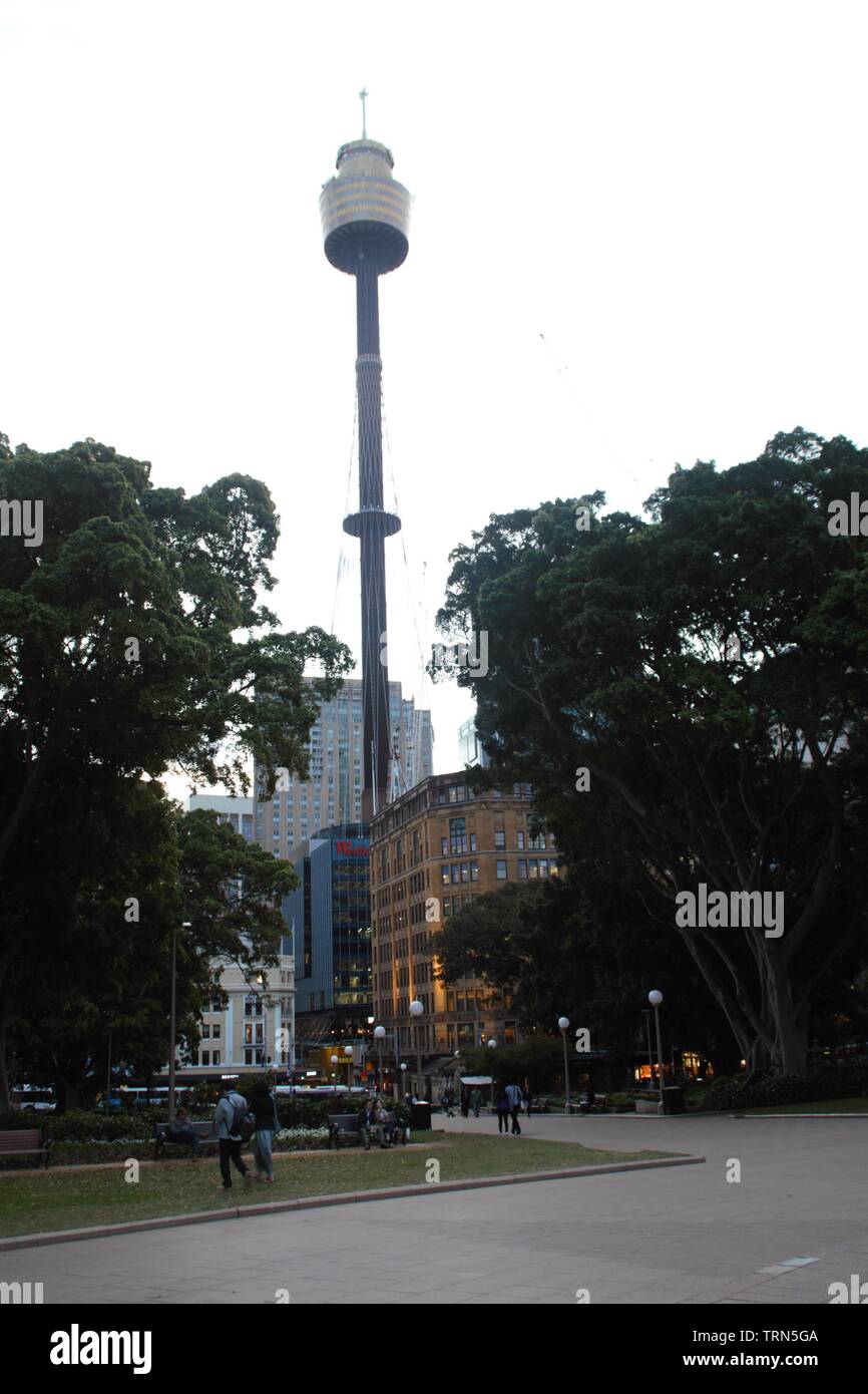 Beautiful view of the Sydney TV tower from the centre Stock Photo - Alamy