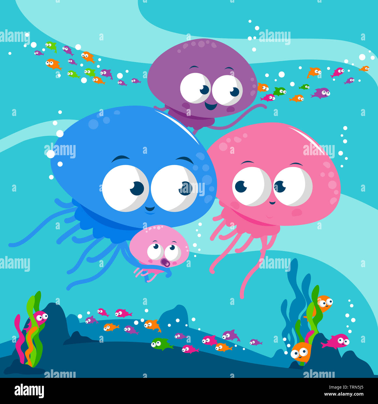 Cartoon sea animals hi-res stock photography and images - Alamy
