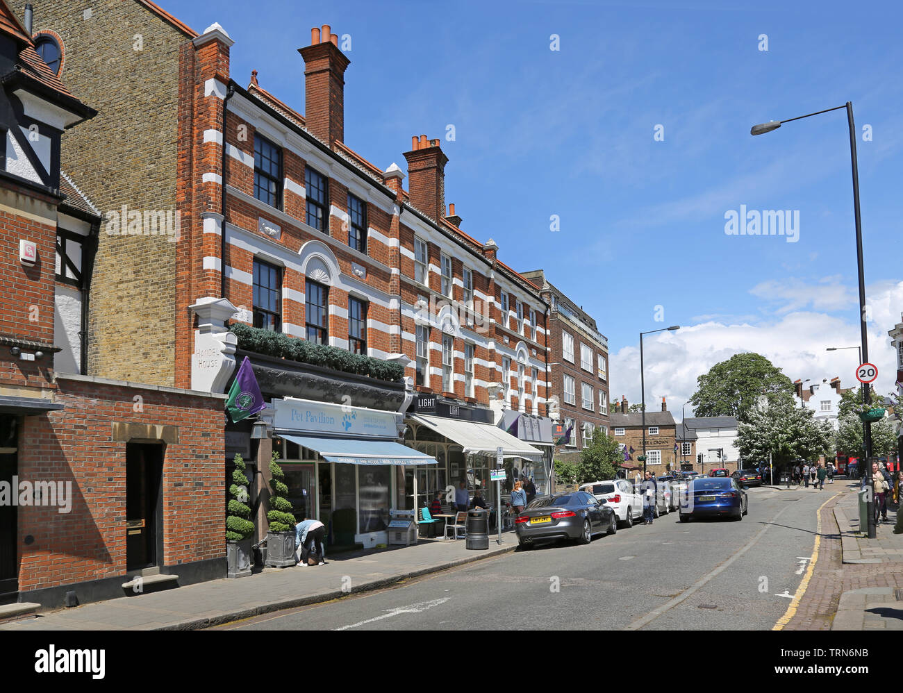 Wimbledon Village. Shops and restaurants on the corner of Wimbledon ...