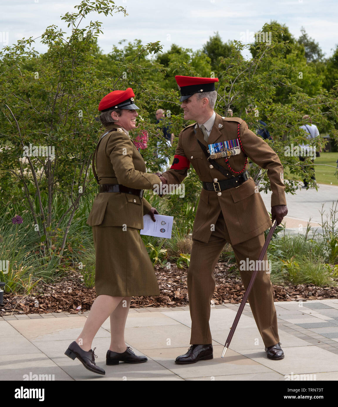 AIREWAS, ENGLAND. 01 JUNE 2019: Brigadier Vivienne Buck and Marc ...