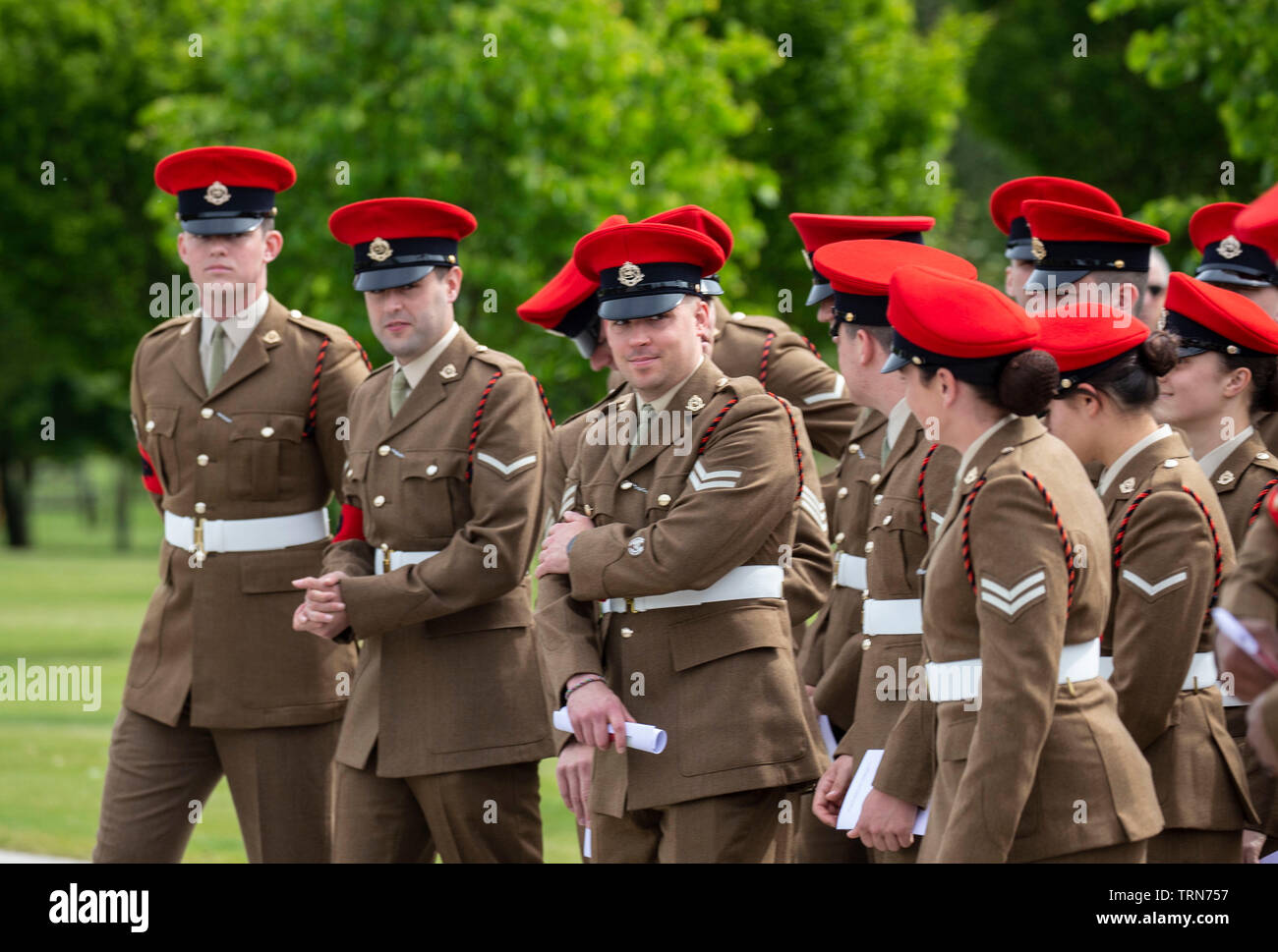 AIREWAS, ENGLAND. 01 JUNE 2019: Serving members and veterans of the ...