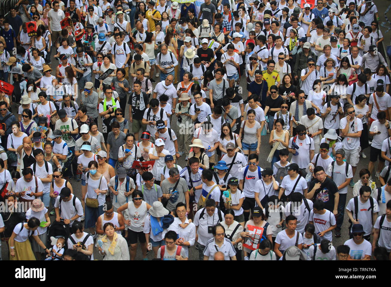 the crowd protest in the rally. More than 150,000 protesters took to ...