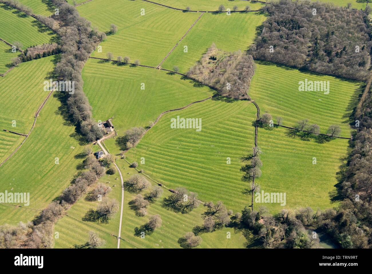 Medieval ridge and furrow earthworks near Sezincote, Gloucestershire ...