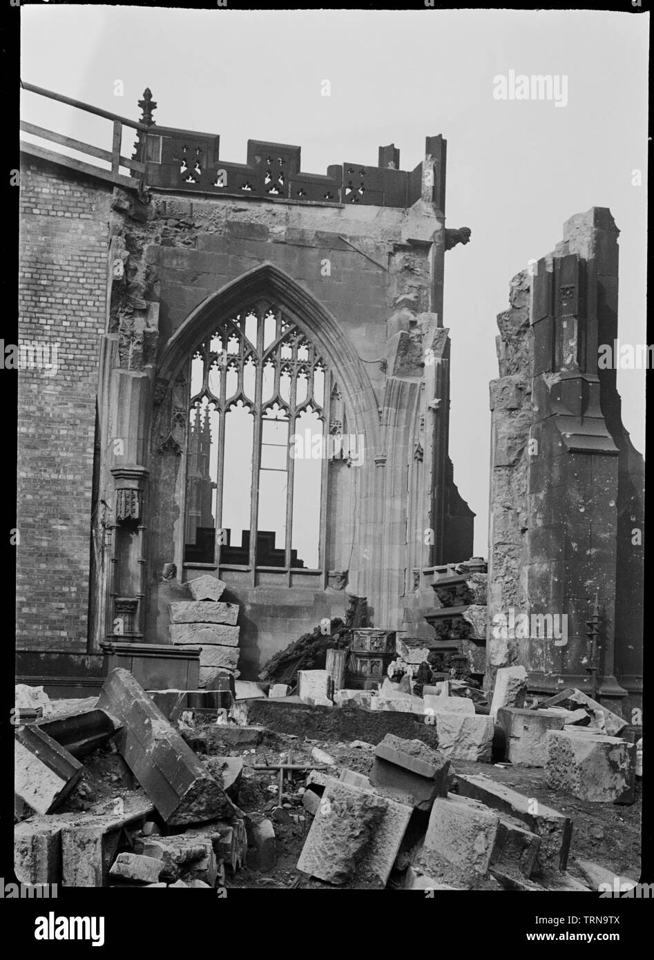 Bomb damage to Manchester Cathedral, Greater Manchester, c1940s ...