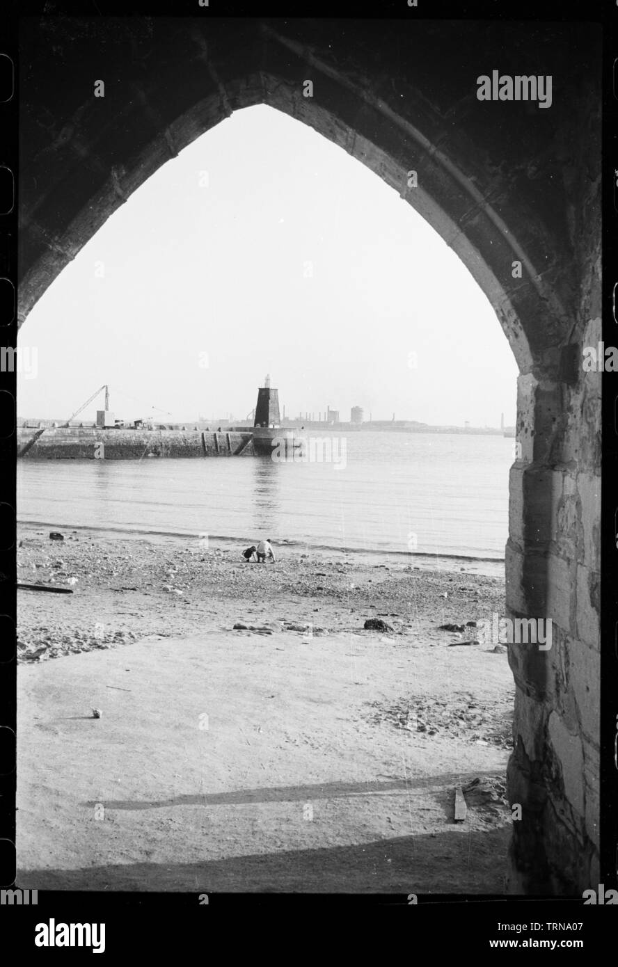 Sandwell Gate and Old Pier Lighthouse, Hartlepool, County Durham, c1955 ...