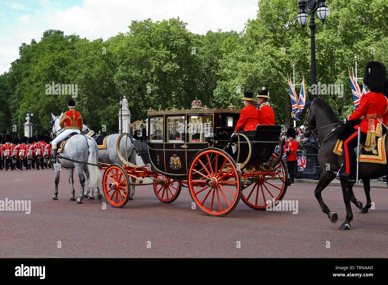Trooping the Colour parade 2019 in London, UK. Queen's 93rd birthday ...