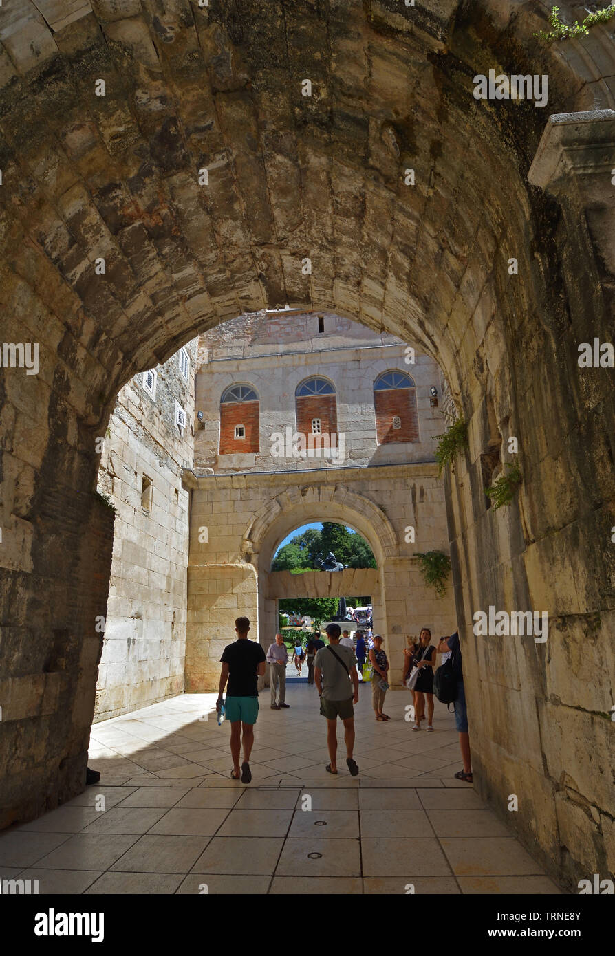 Golden Gate of the Diocietian Places Split Croatia Stock Photo - Alamy