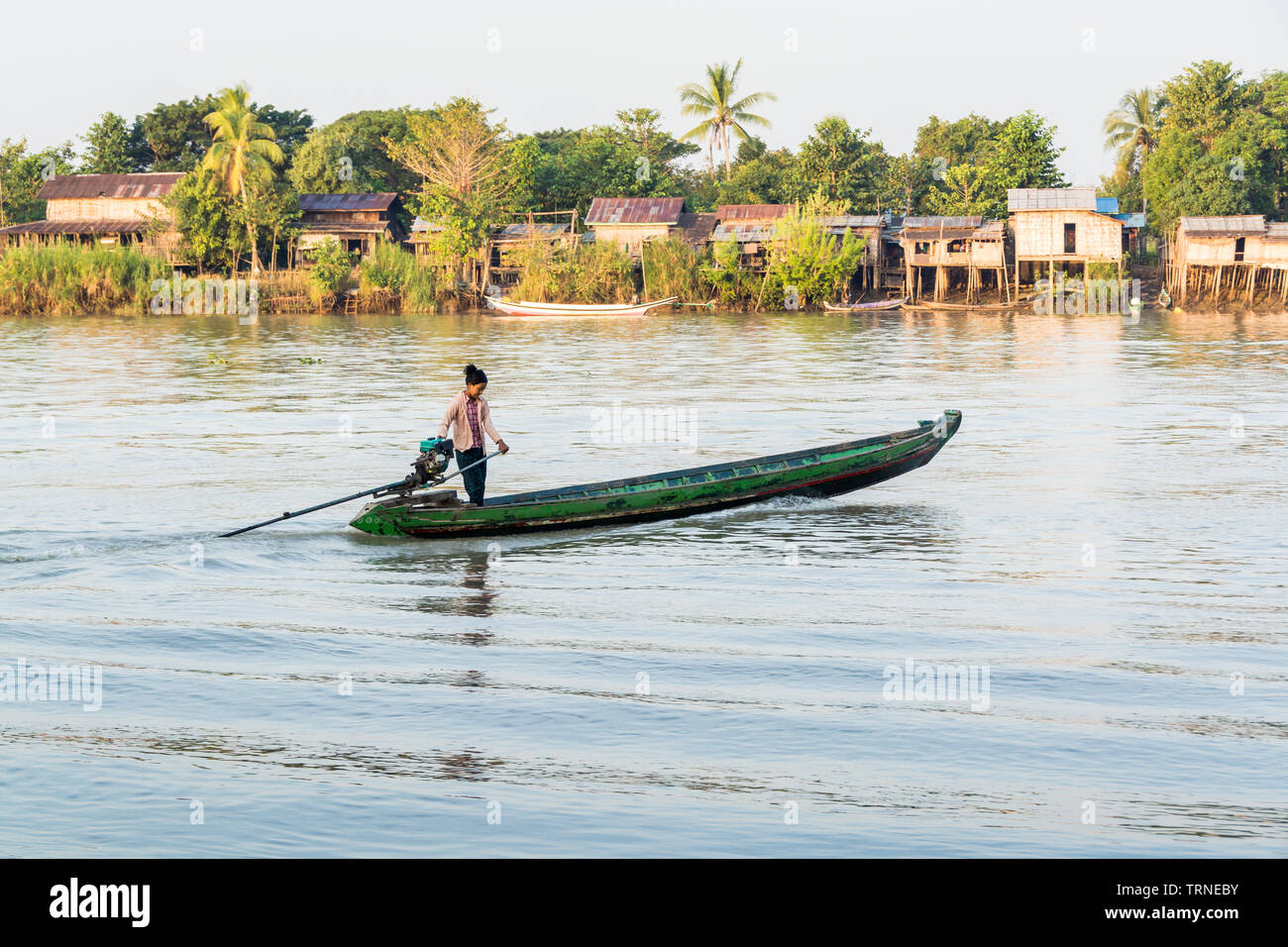 Lady crossing river hi-res stock photography and images - Alamy