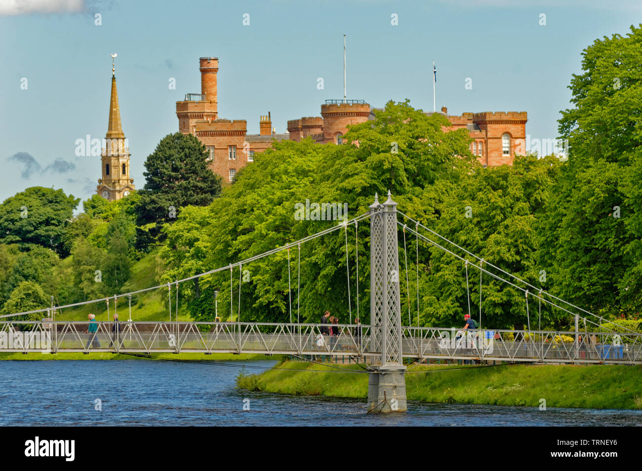INVERNESS CITY SCOTLAND THE INFIRMARY PEDESTRIAN BRIDGE OVER THE RIVER ...