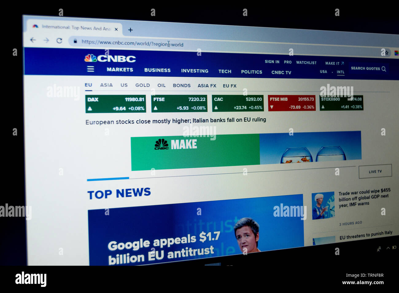 Cnbc webpage hi-res stock photography and images - Alamy