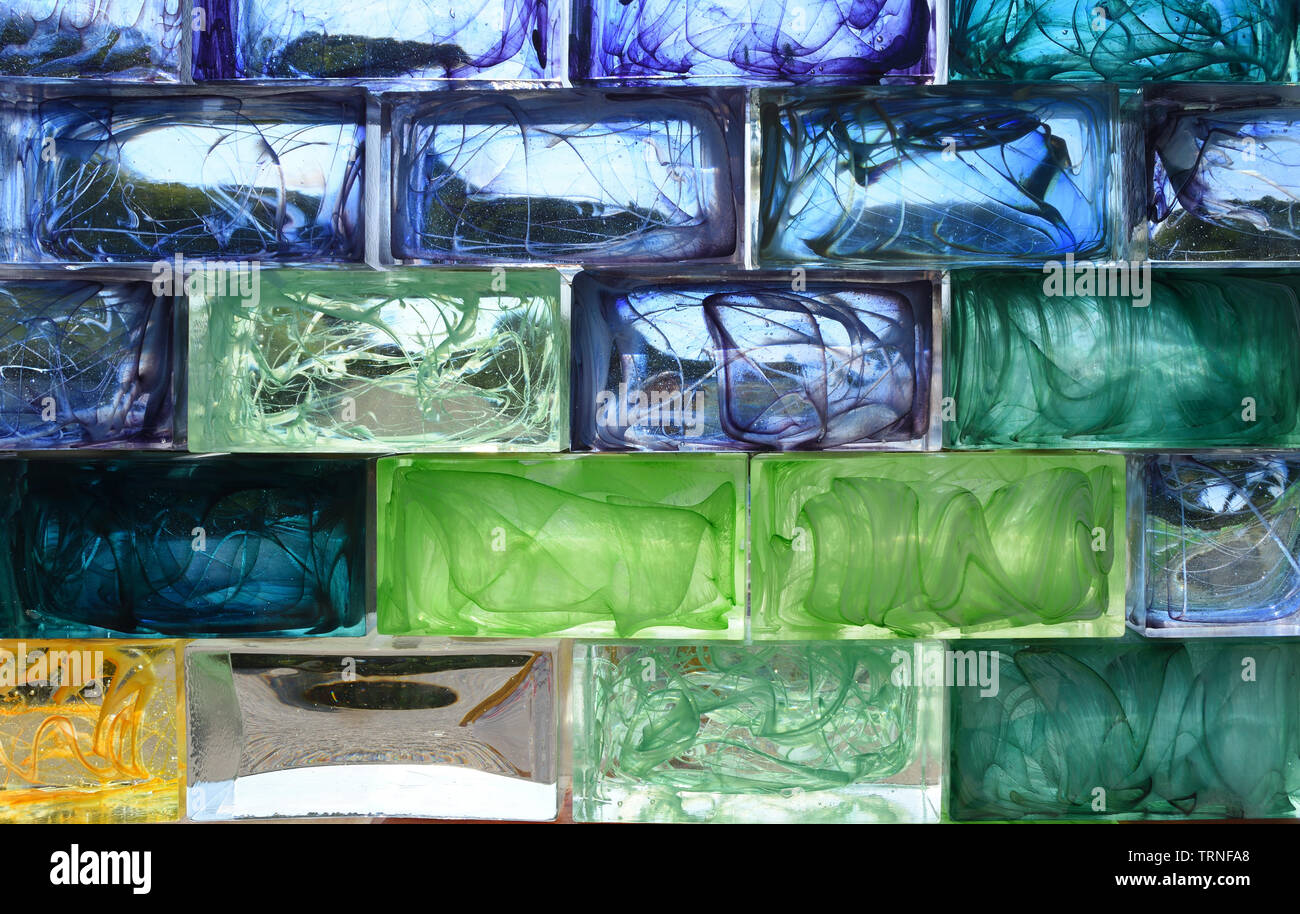 Blue glass bricks hi-res stock photography and images - Alamy