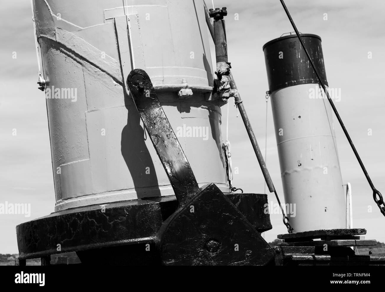 old steam tug funnels Stock Photo - Alamy