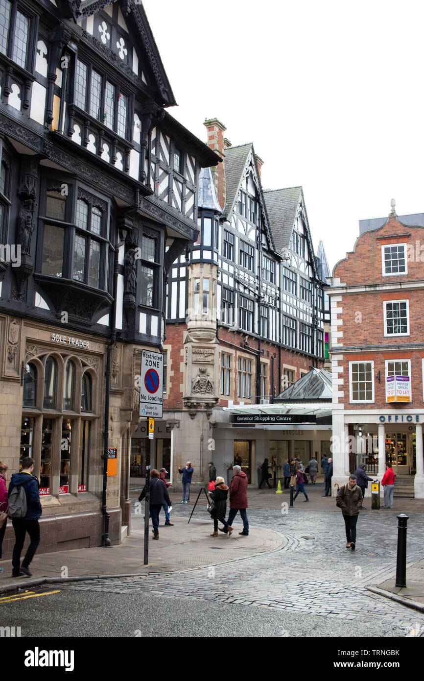 Shops in Chester city centre Stock Photo - Alamy