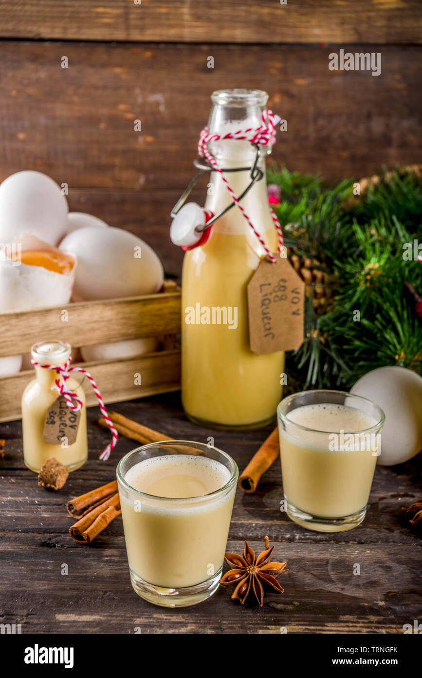 Traditional Italian Vov eggs liquor. German Egg Liqueur Eierlikor. In ...