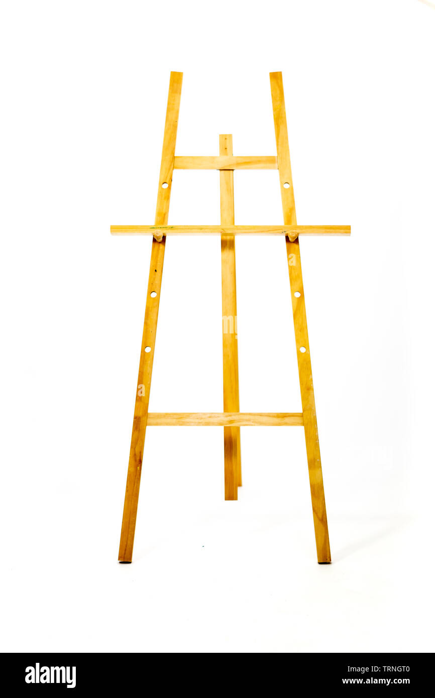 Artist's easel for painting on white background Stock Photo - Alamy