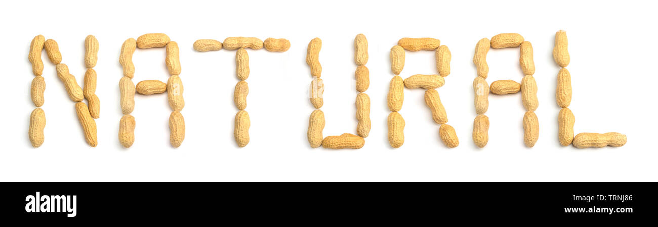 The Word Natural made of Peanuts for creative Food Concepts. Peanuts ...