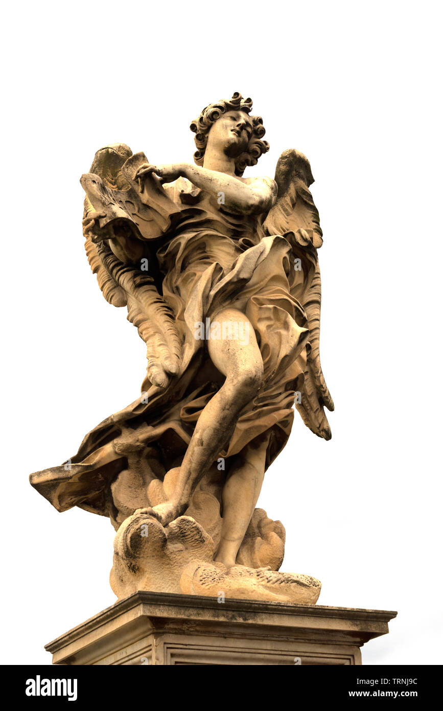 Angel Statue at Ponte Sant’Angelo (Aelian Bridge, Angel's Bridge), Rome ...