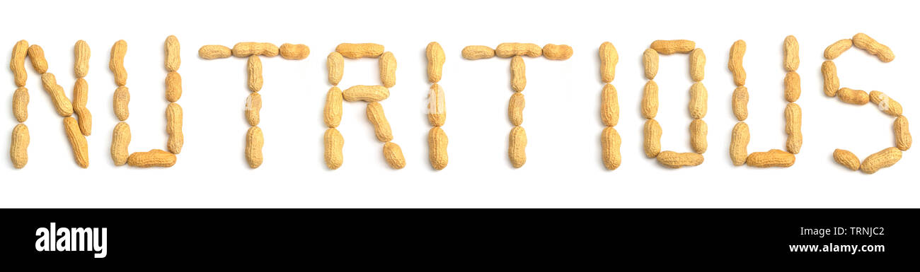 The Word Nutritious made of Peanuts for creative Food Concepts. Peanuts ...