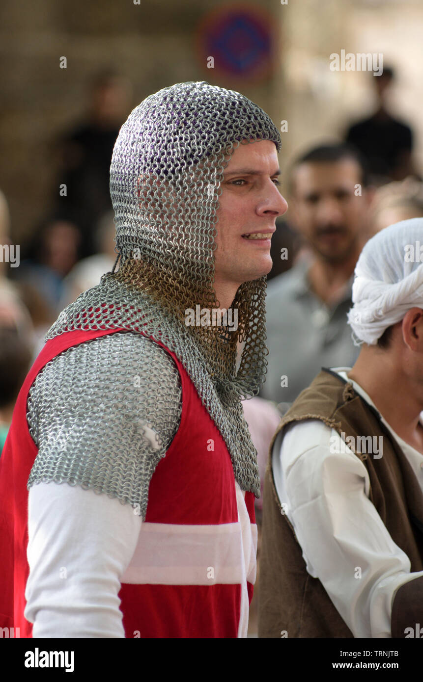 Old town, Rhodes, Greece - June 01, 2019: Annual Medieval Rose Festival ...