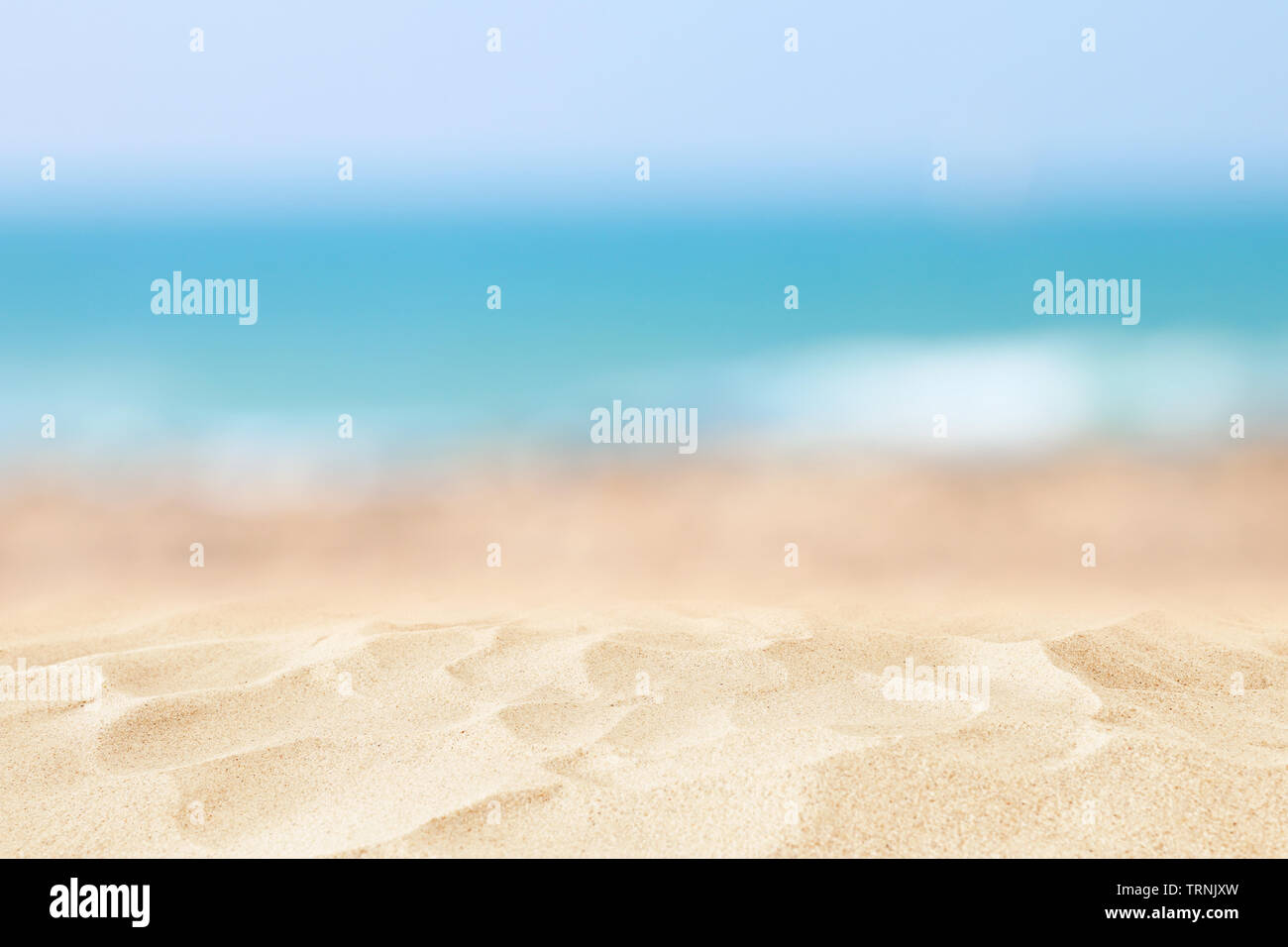 Empty sand beach in front of summer sea background with copy space ...