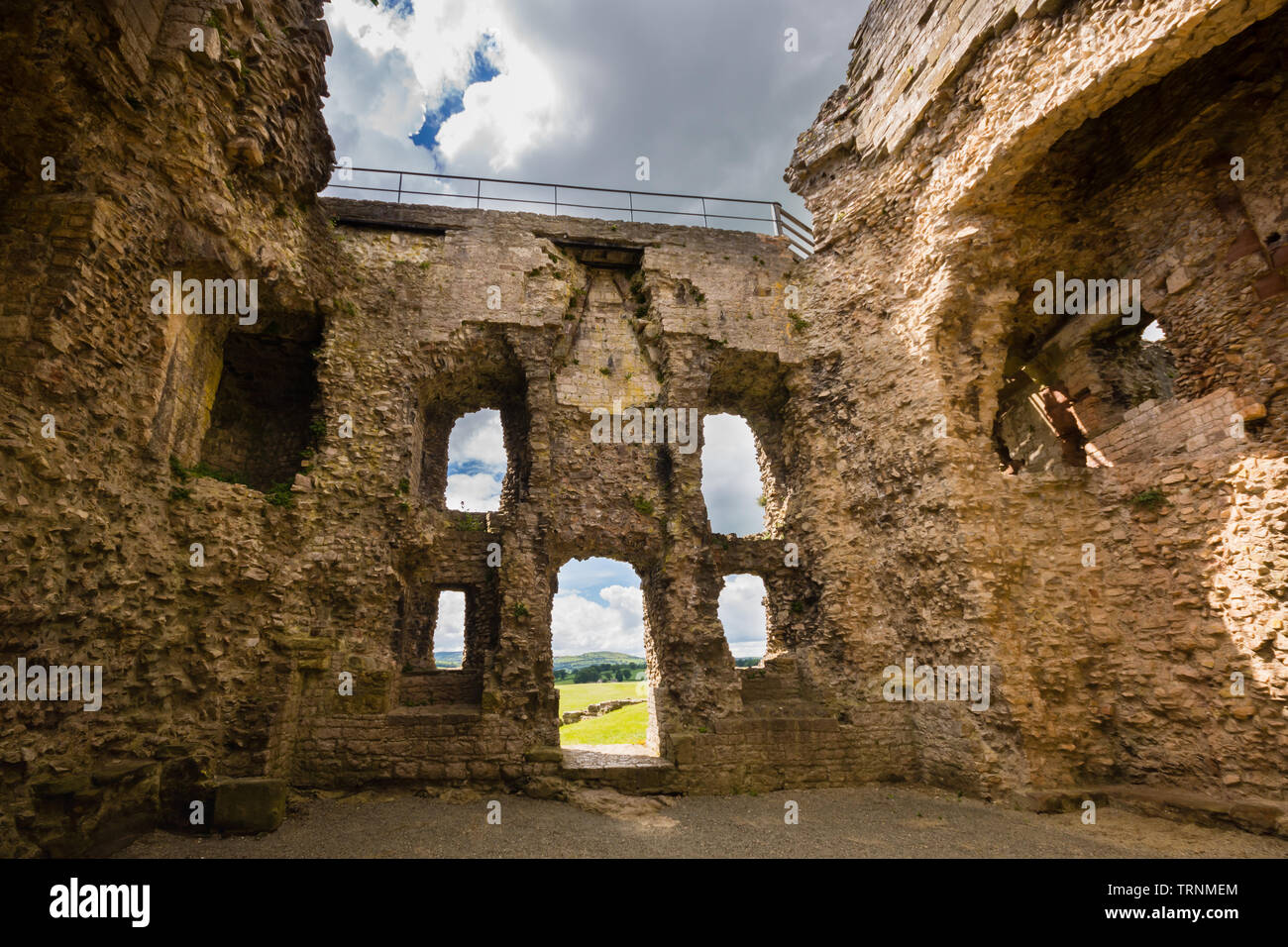 The ruined walls of Denbigh Castle built in the 13th century by Henry ...