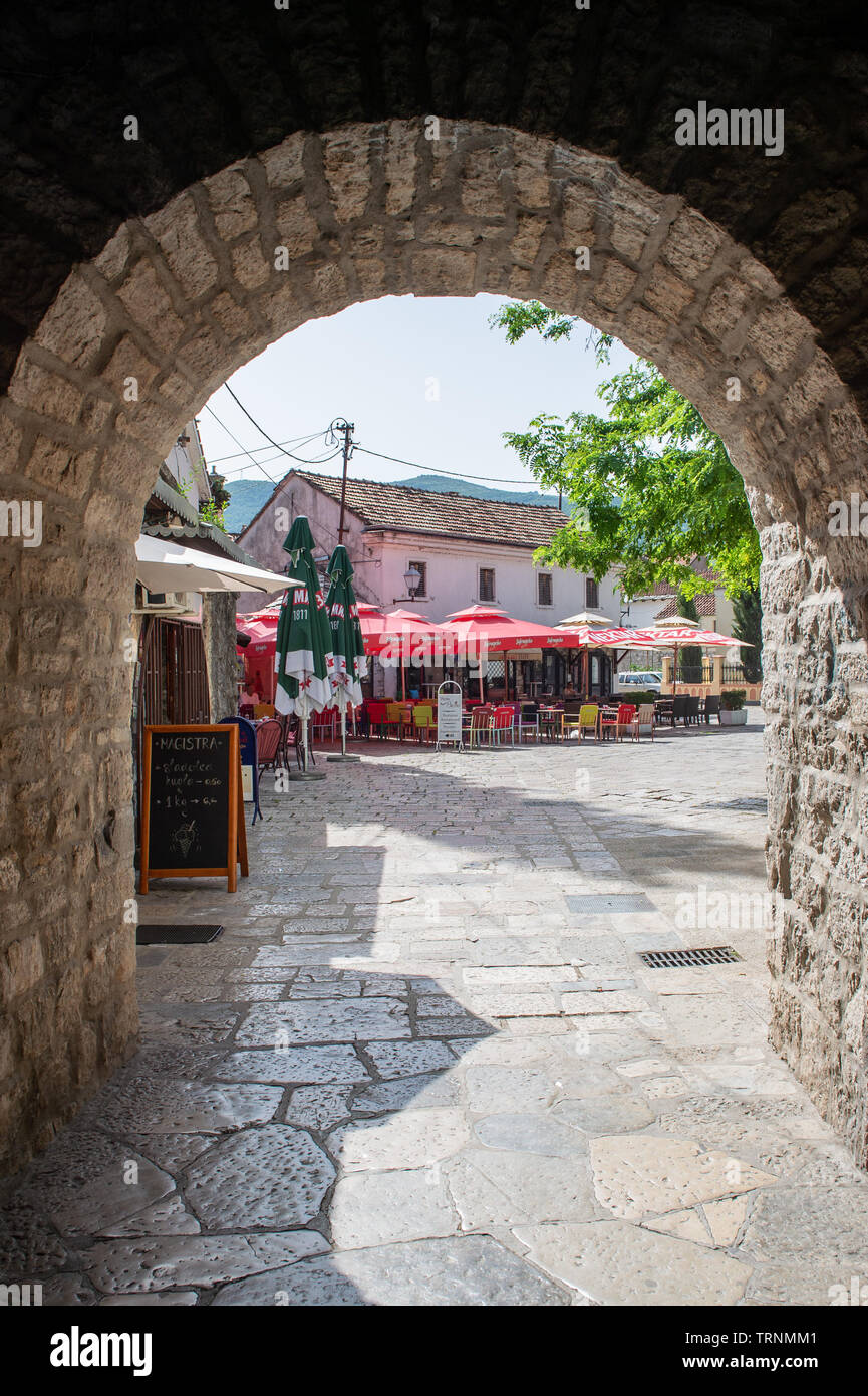 A square in the old town area of the city of Trebinje, located in the ...