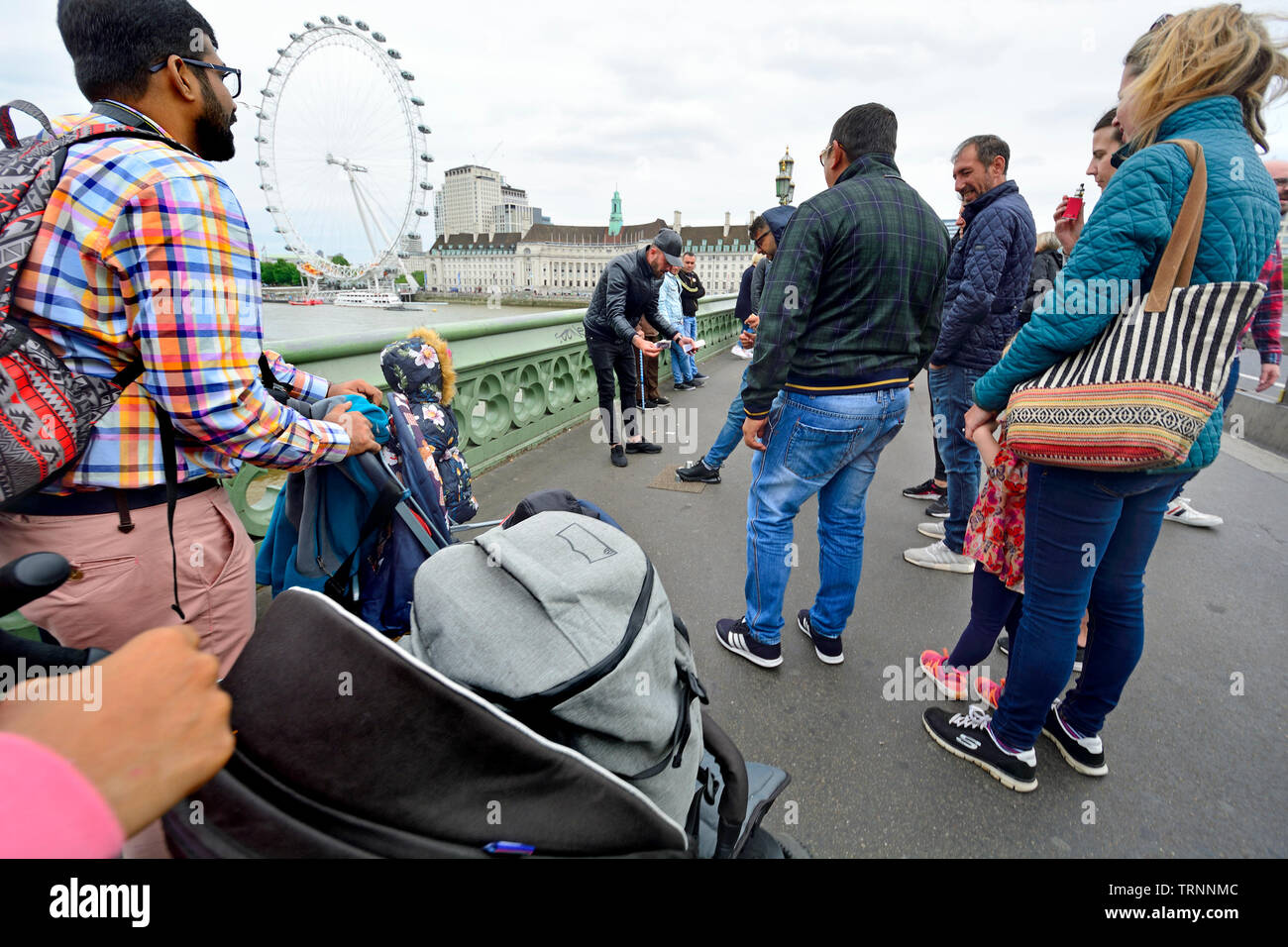 London, England, UK. Illegal Cup and Ball / 3 Cups Trick on Westminster ...