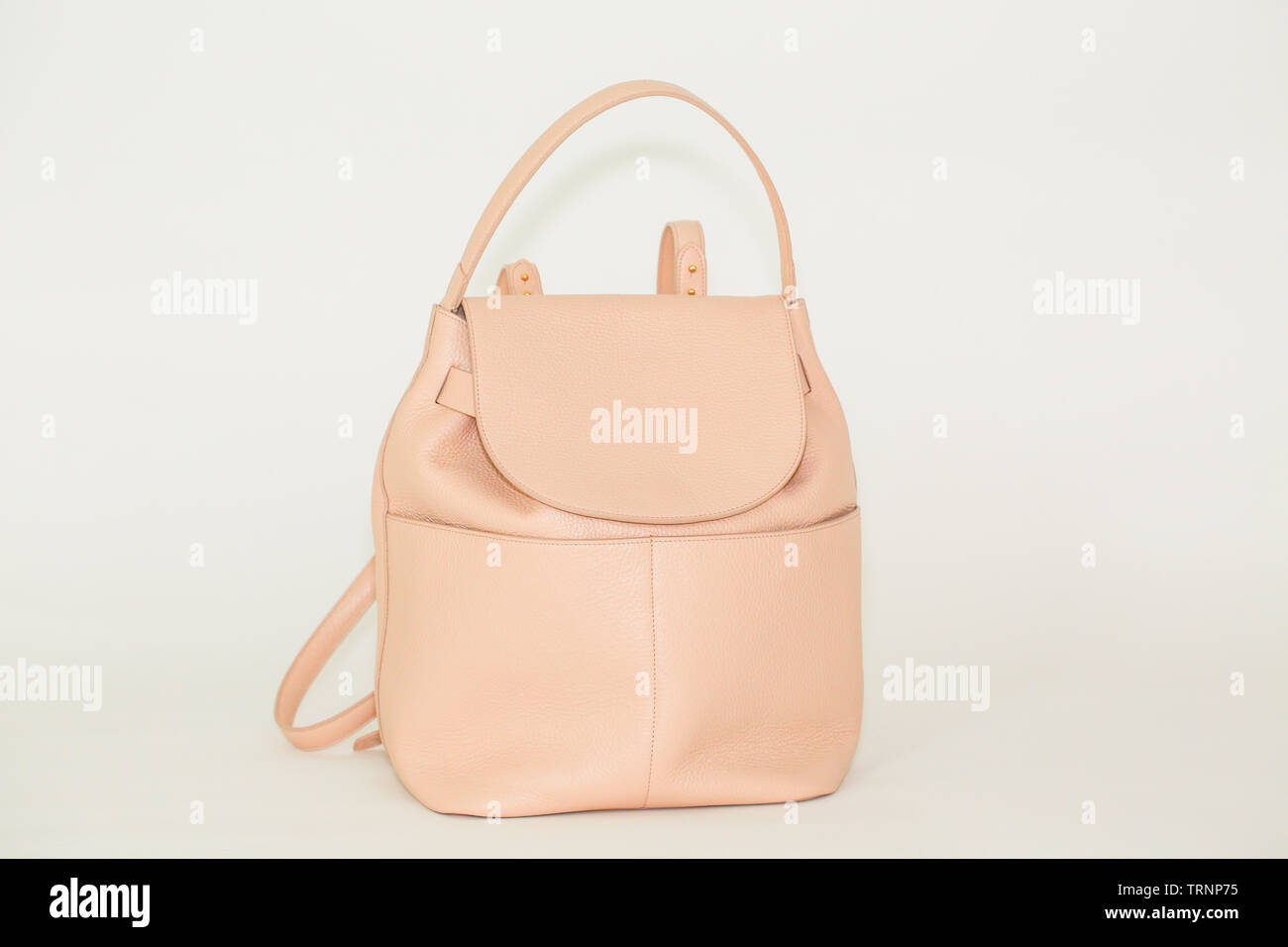 women leather backpacks isolated on white background - Image Stock ...