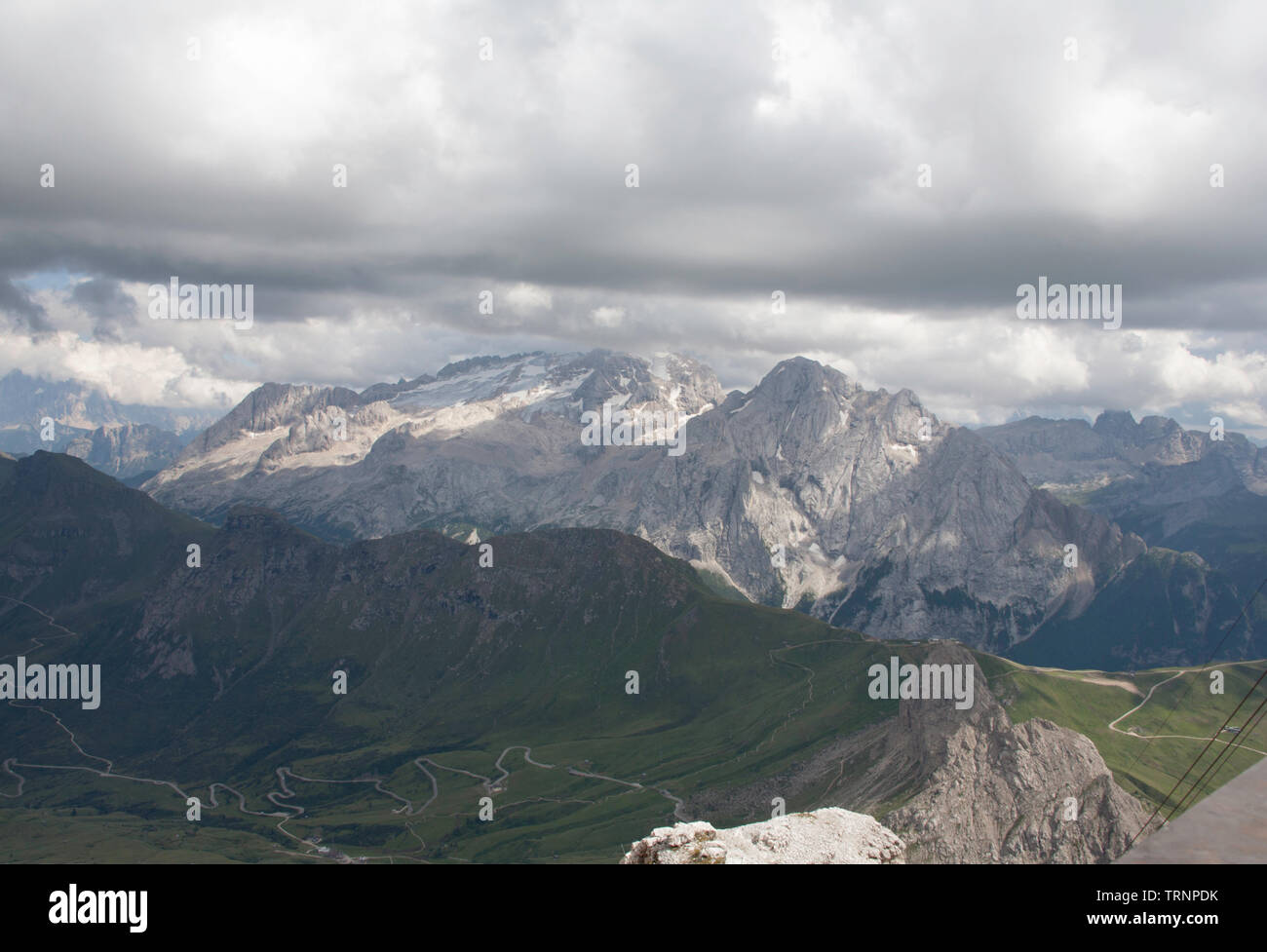The Marmolada Glacier and Gran Vernel viewed from the summit of Sas de ...