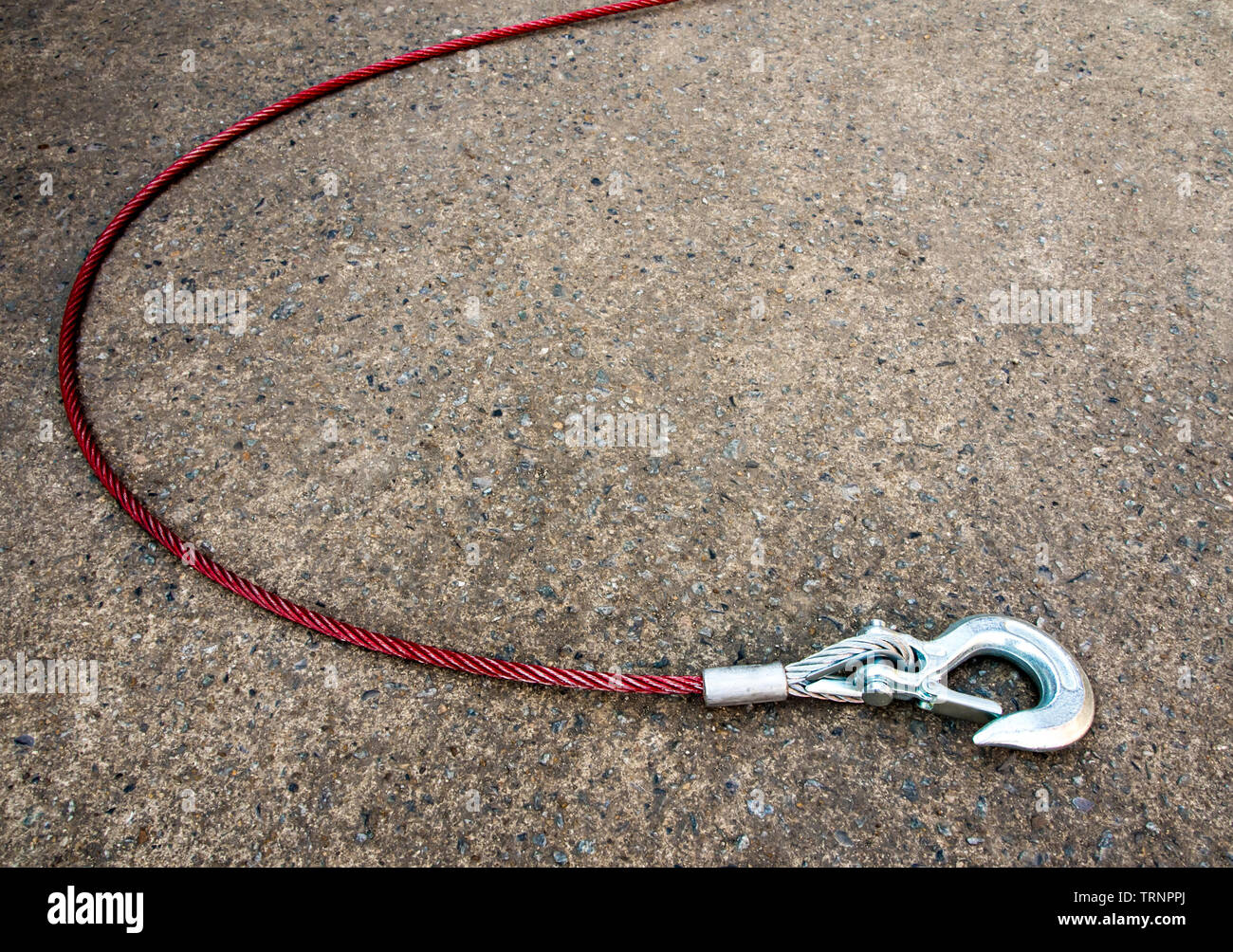 New cable and hook for install in the winch of car Stock Photo - Alamy