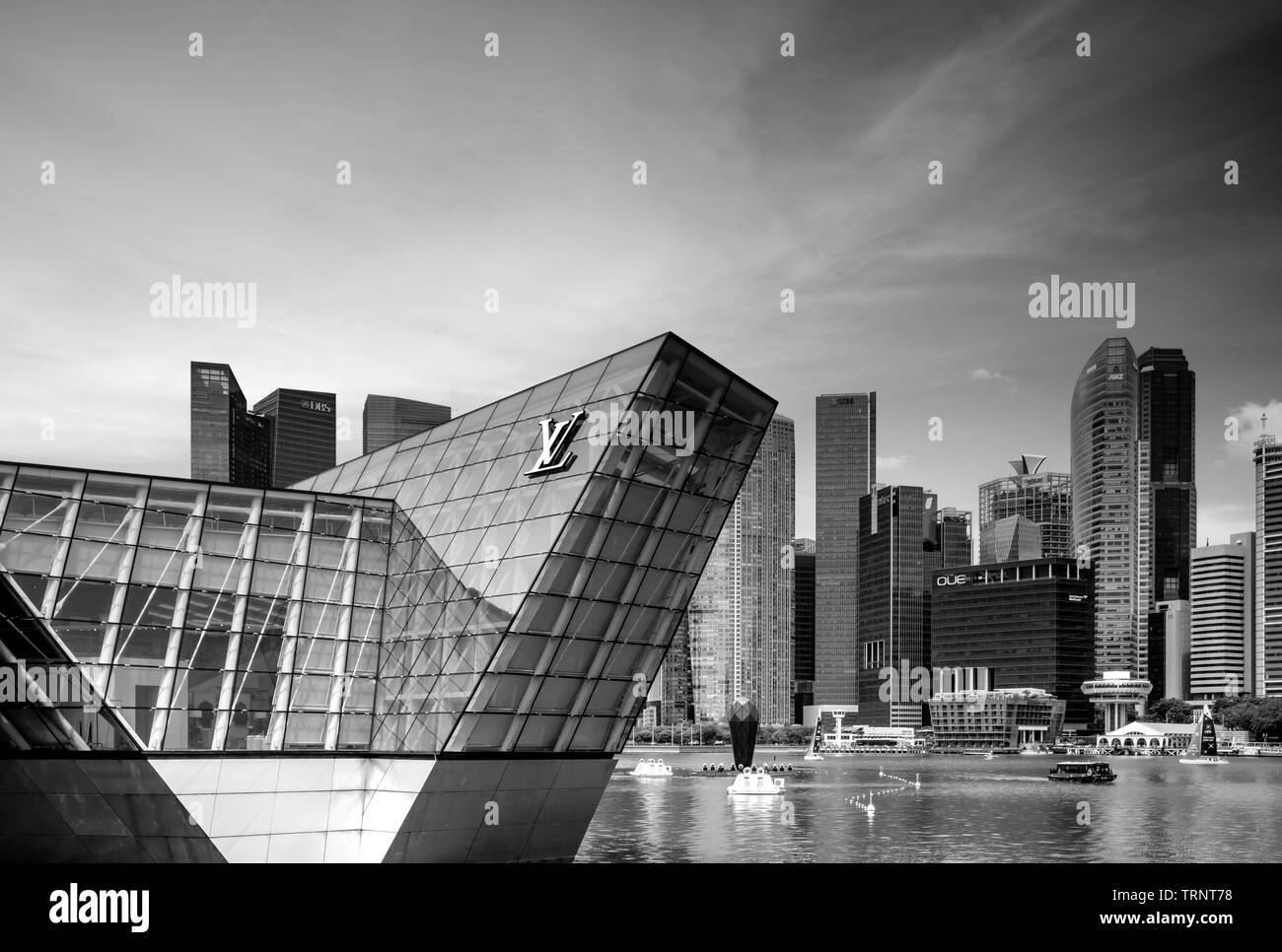 Singapore-13 APR 2019:Lv flagship building in Singapore marina bay area ...