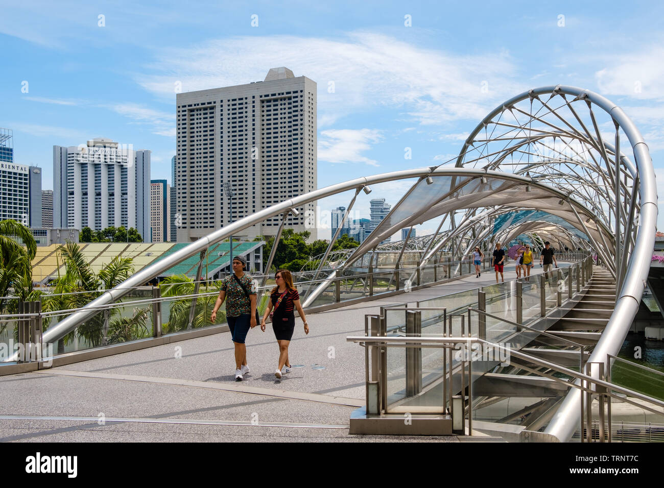 Singapore-13 APR 2019:Helix Bridge or DNA bridge - tourist attraction ...