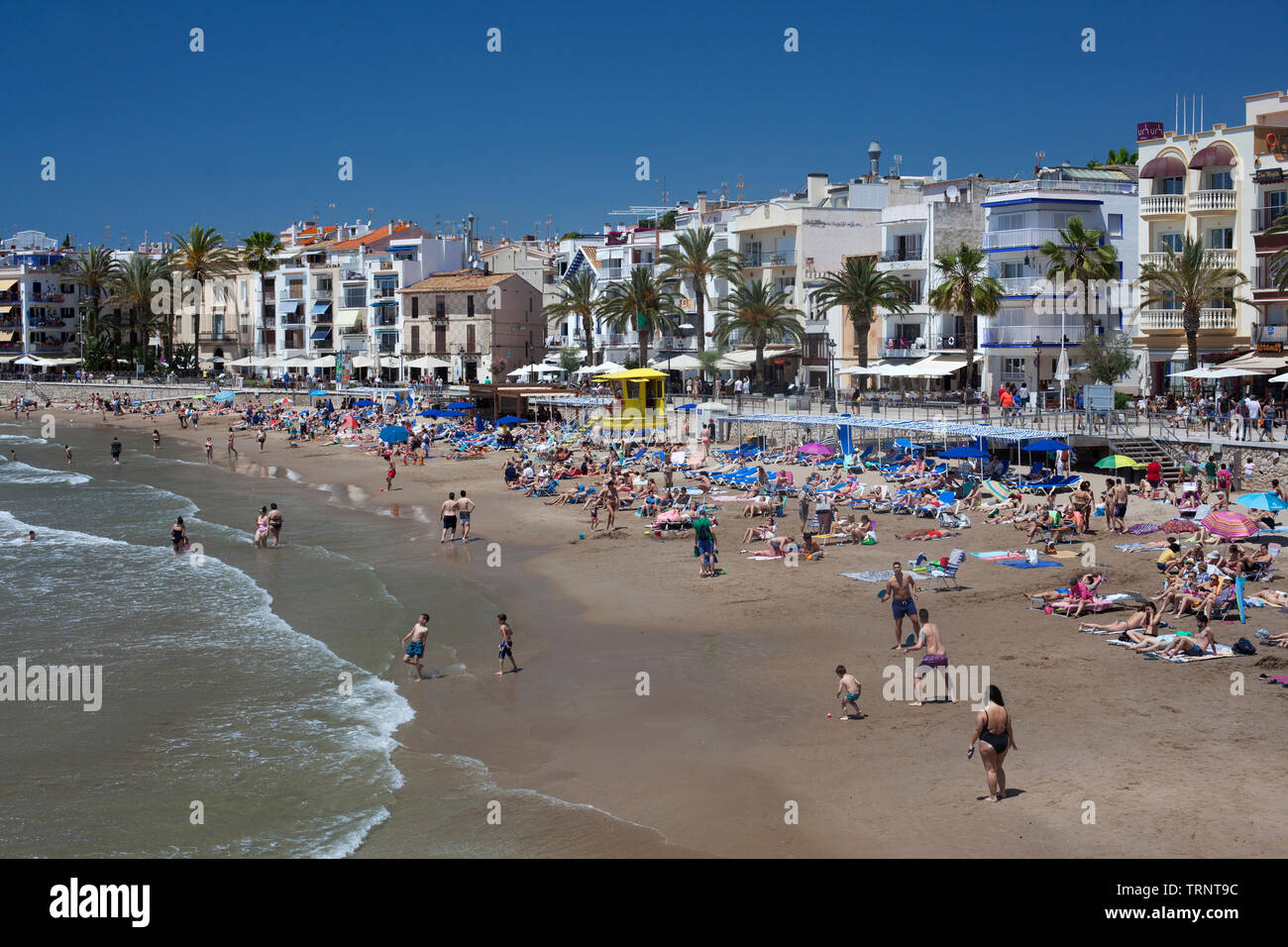 St.Sebastian beach, Sitges, Catalonia, Spain Stock Photo - Alamy
