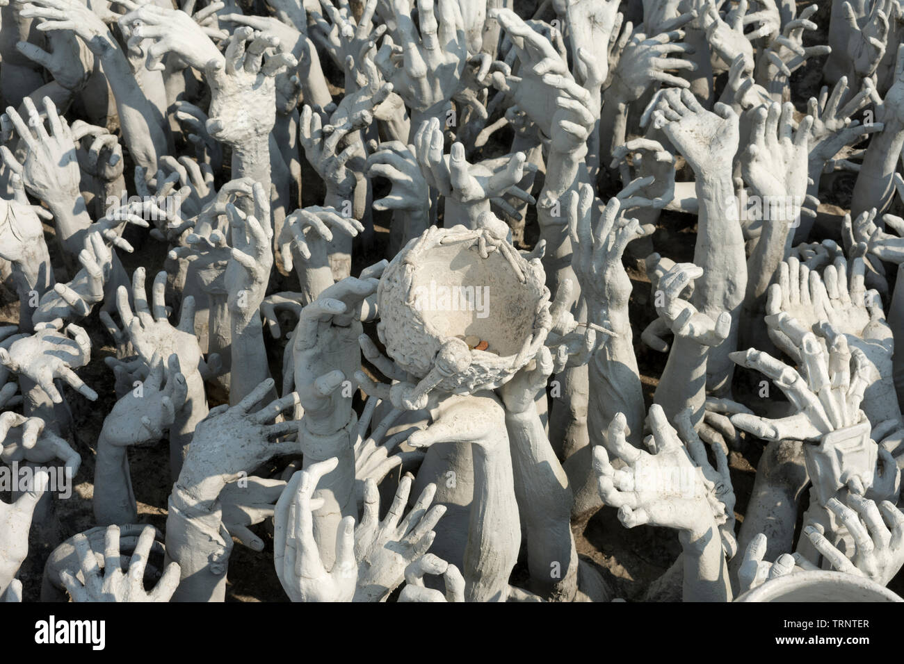 Hands of Hell Sculpure at Wat Rong Khun (White Temple), Chiang Rai ...