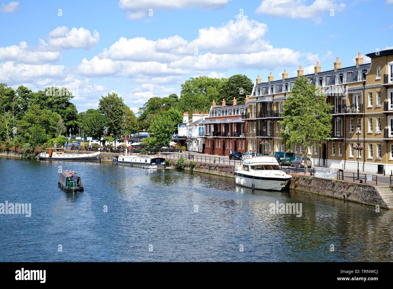 The riverfront at Windsor on a sunny summers day, Berkshire England UK ...