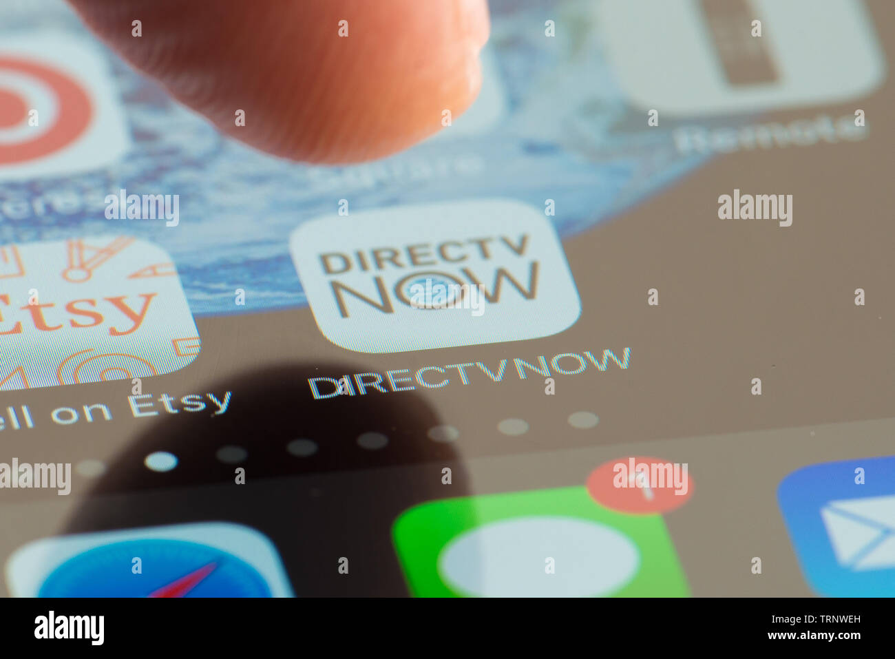 MINNEAPOLIS, MINNESOTA / USA - APRIL 25, 2019: Person using Apple i ...