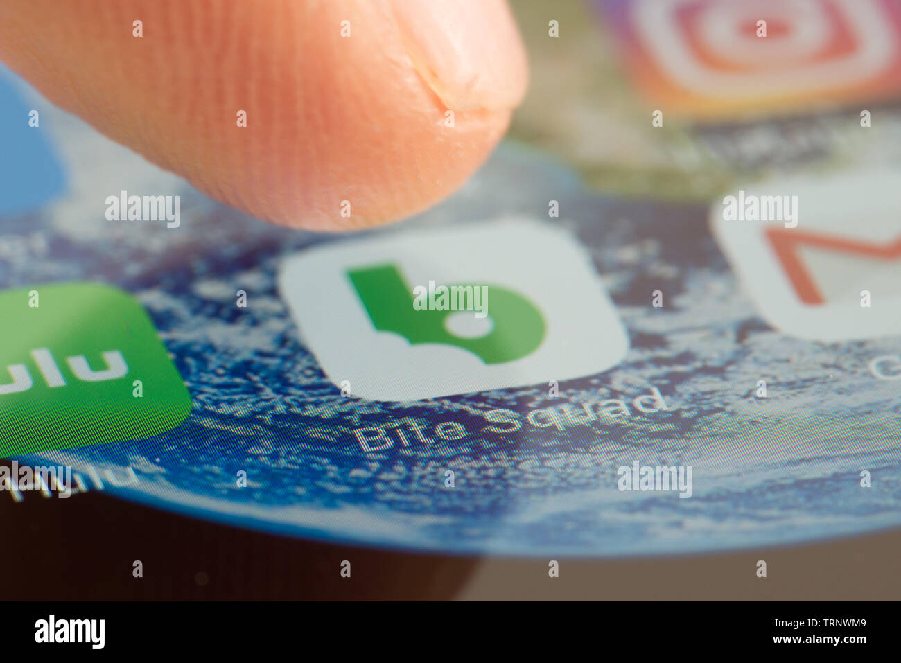MINNEAPOLIS, MINNESOTA / USA - APRIL 25, 2019: Person using Apple i ...