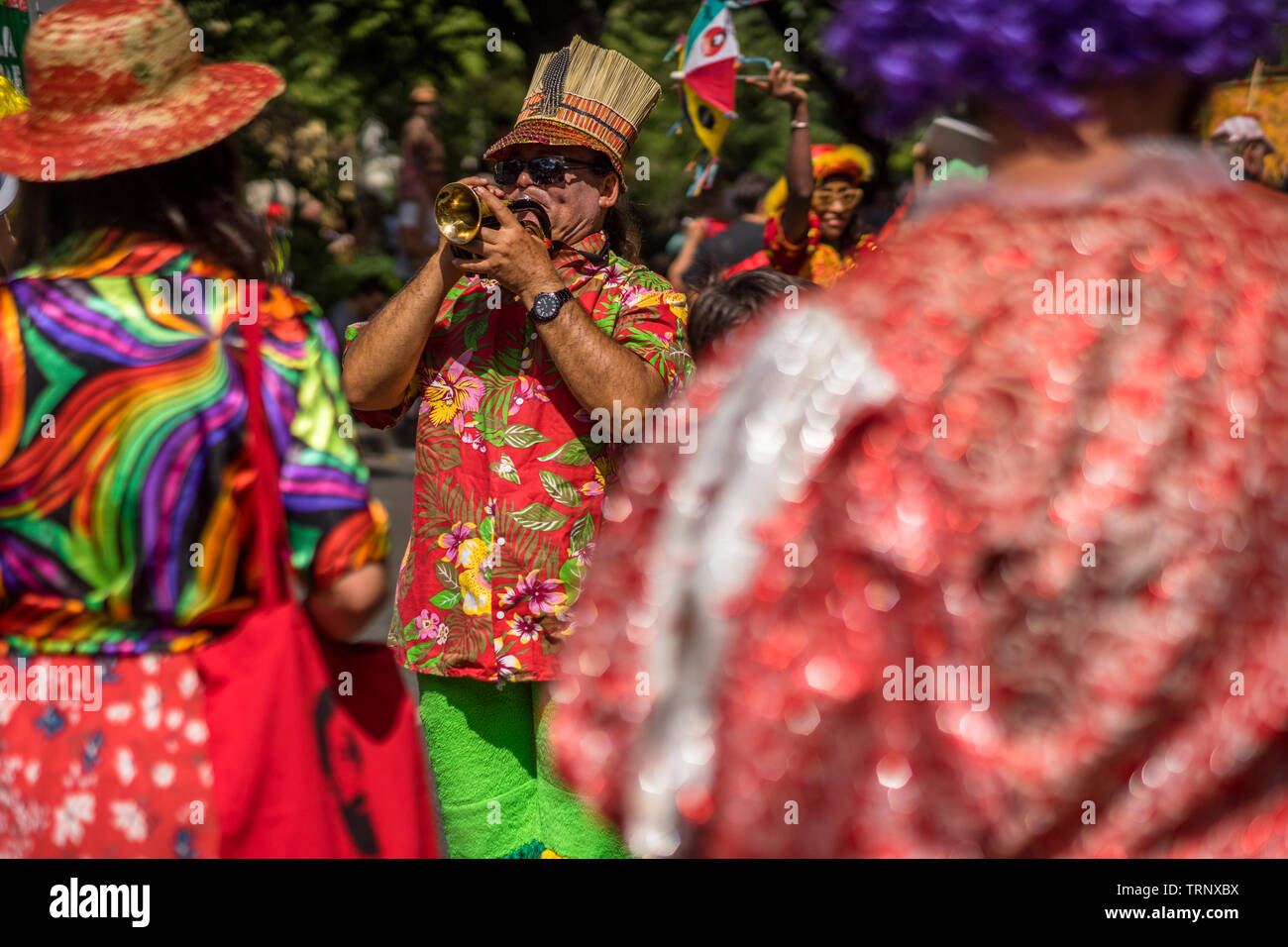 The street parade is the highlight of Carnival of Cultures during ...